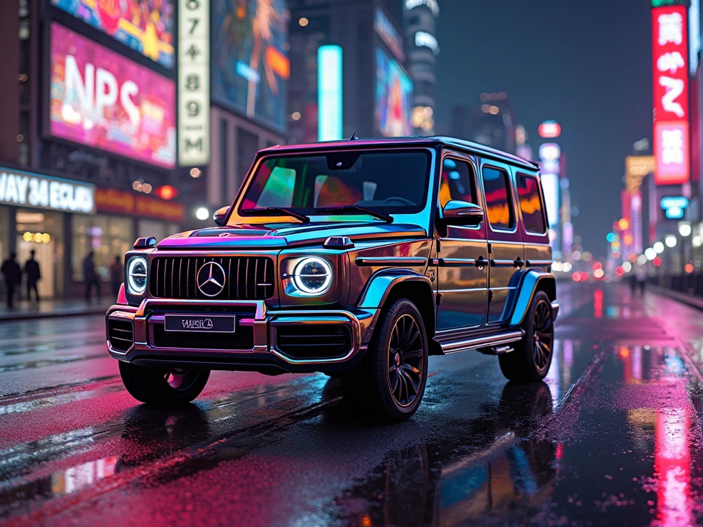 A Mercedes-Benz G-Class AMG, with a dark, mafia-style vibe, in a Moscow ...