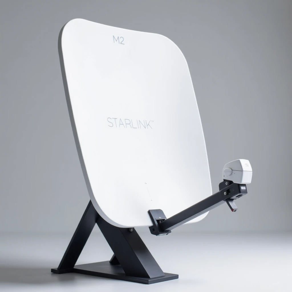 A sleek, modern satellite internet dish—specifically the Starlink V2 ...