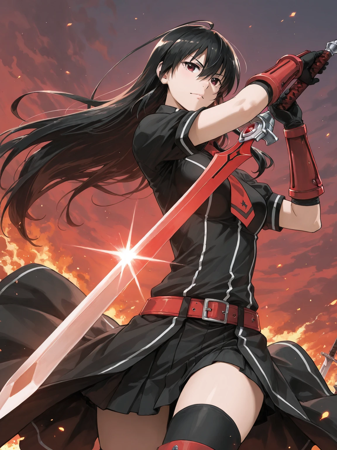 Akame ga Kill posing with the sword - SeaArt AI