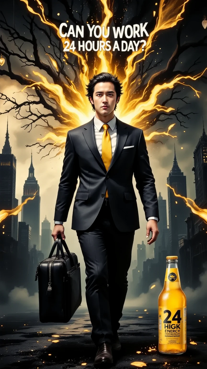 （new release Energy Drink commercial:1.5),(「Can you work 24 hours a day ...