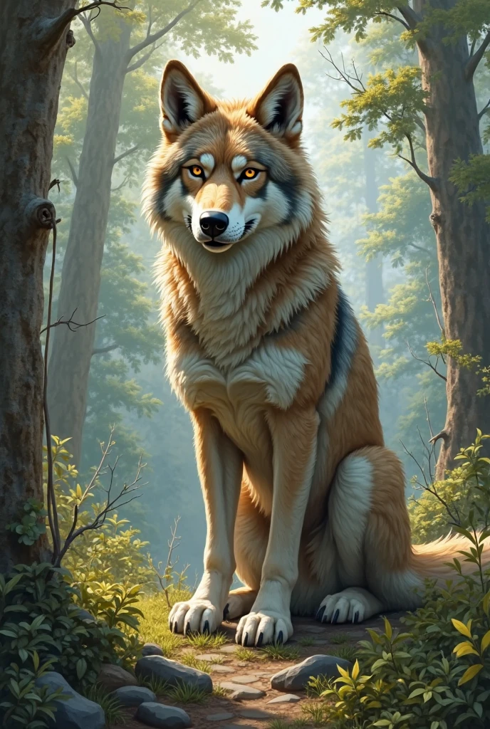 Personnage loup dans la nature en animatrice - SeaArt AI
