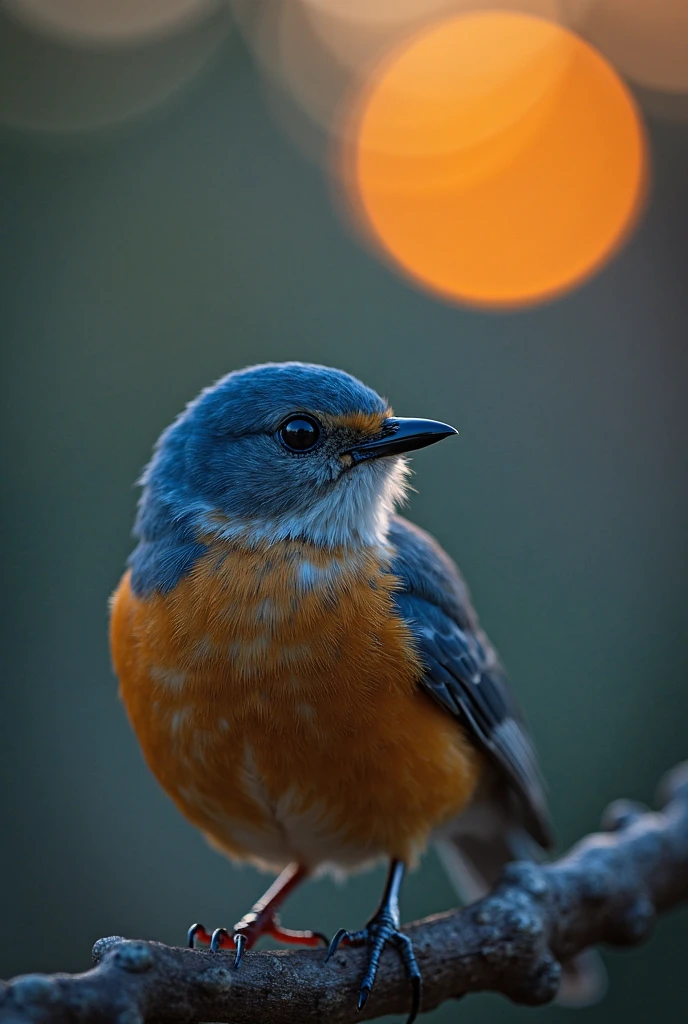 A captivating closeup portrait of a pretty little bird illuminated by ...