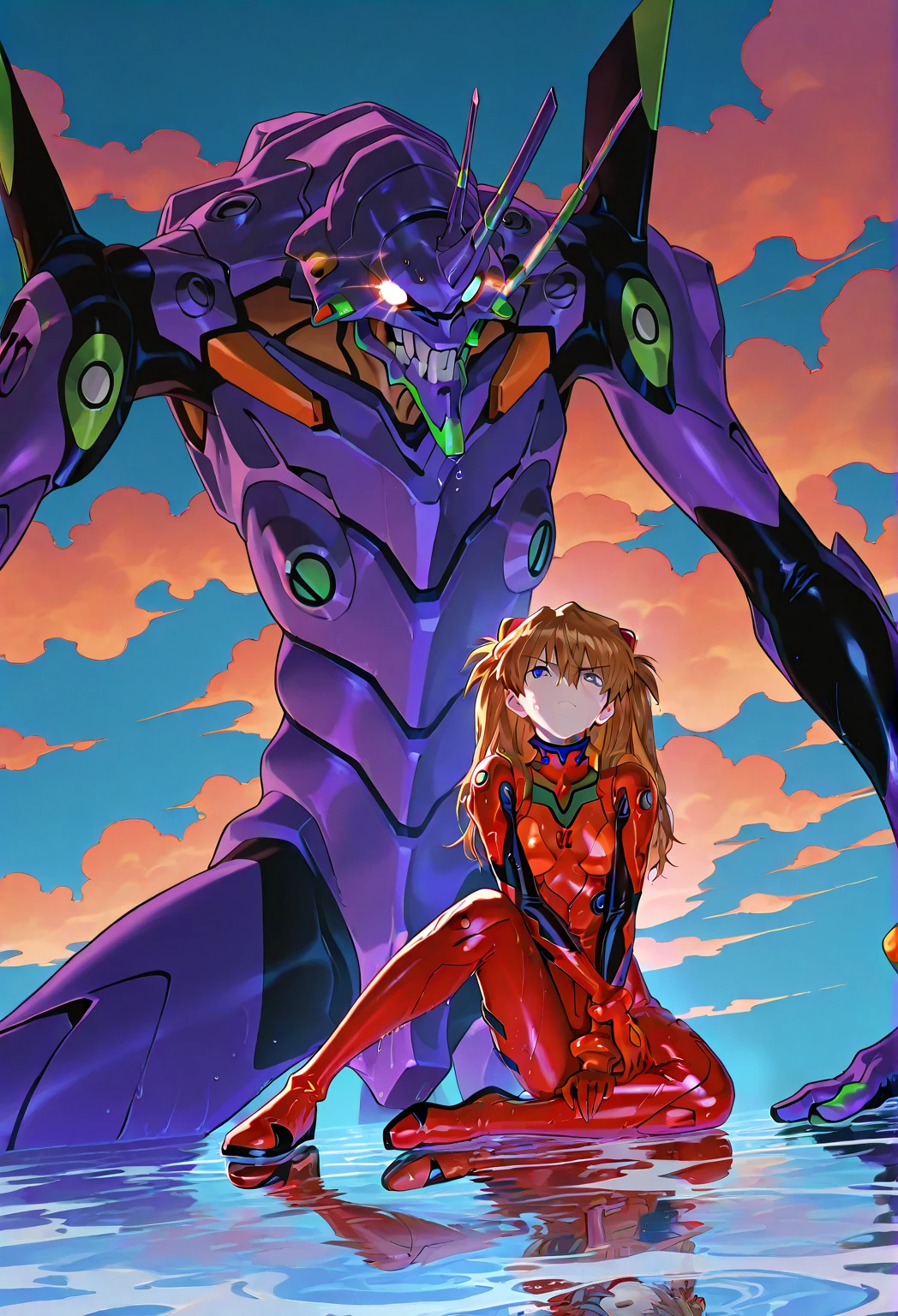 1 girl,Asuka Langley,tender look,frown,angry face,detailed eyes - SeaArt AI