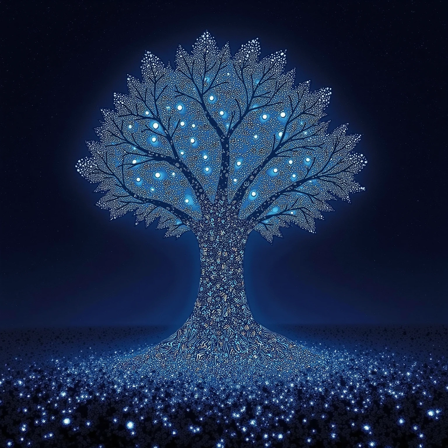 Sephiroth tree with countless lights、no humans、Mysterious、fantastic ...