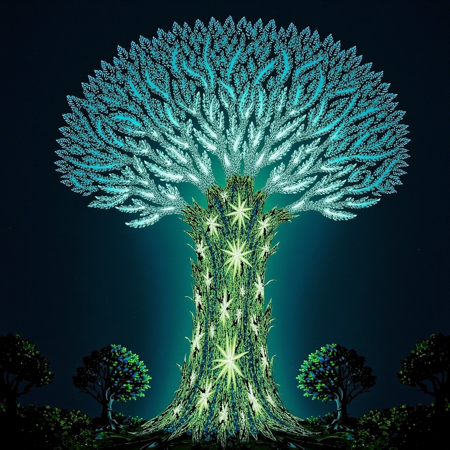 Sephiroth tree with countless lights、no humans、Mysterious、fantastic ...