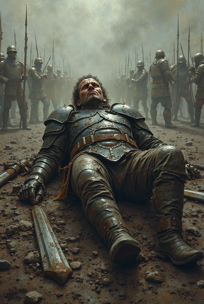 I want an image of a defeated warrior - SeaArt AI
