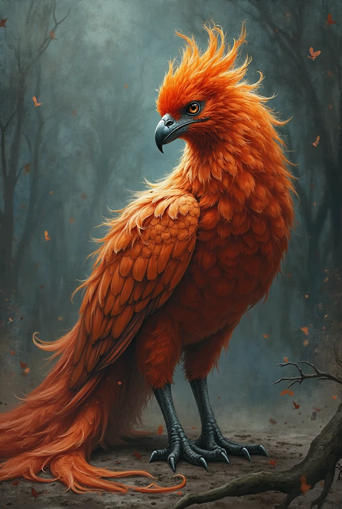 Cute sad Phoenix bird - SeaArt AI