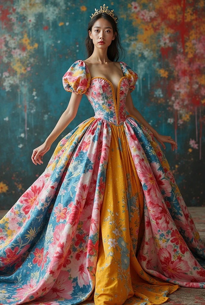 > A stunning, youthful and beautiful woman wearing an extravagant royal ...