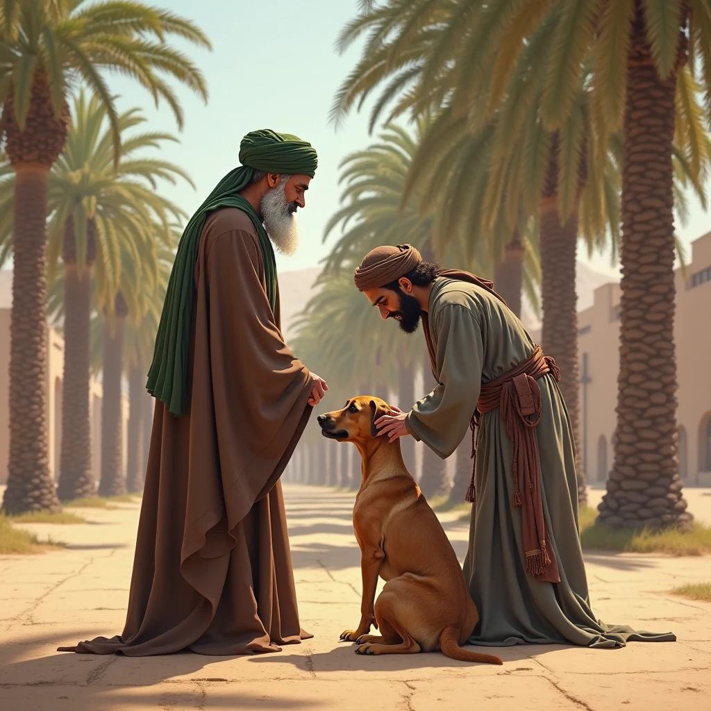 The scene is viewed from behind Hussein, focusing over his shoulder ...