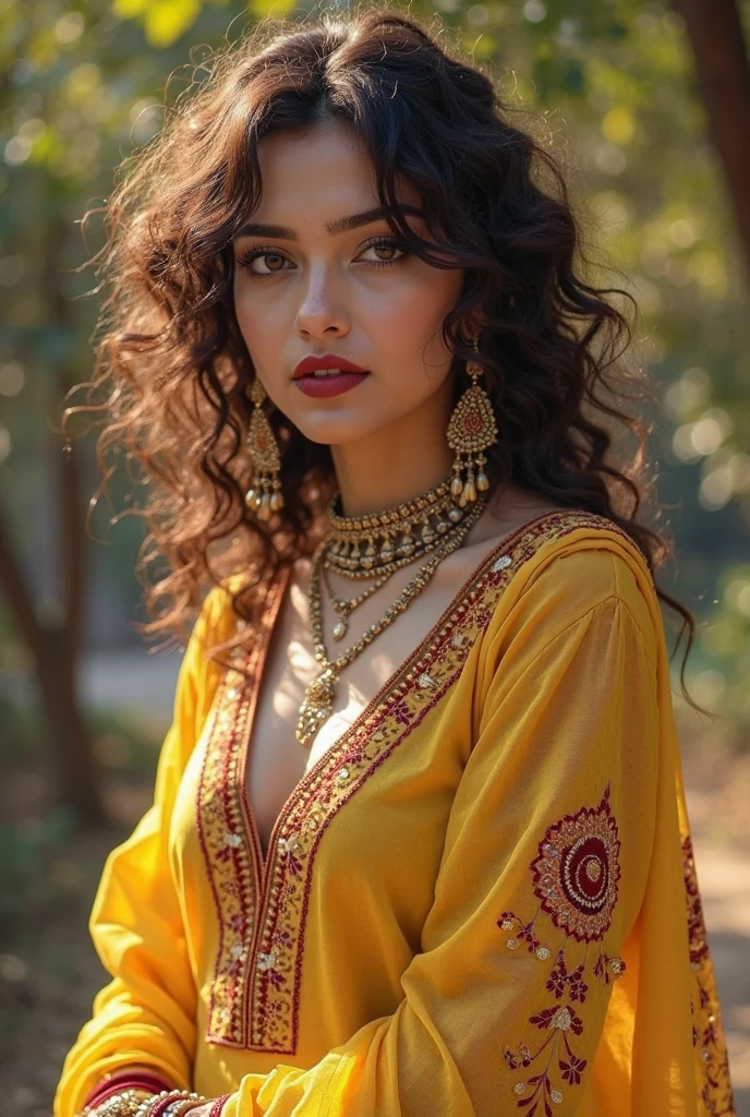 Curly brown hair, (foto RAW, realismo: 1.8), (very dark lip gloss ...