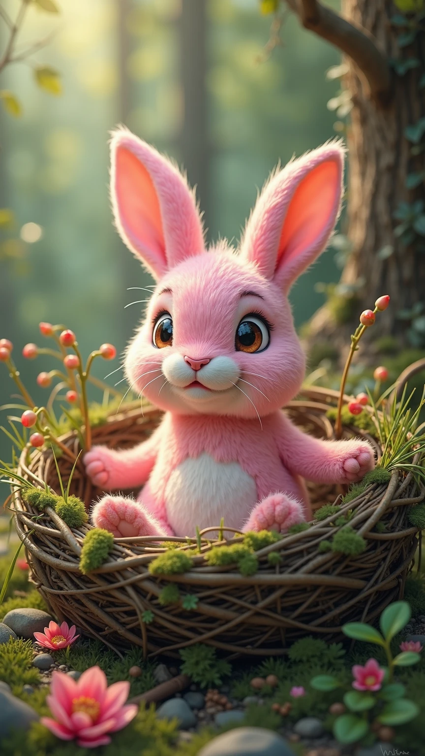 High definition images、Pink Rabbit、It looks like they build nests in ...