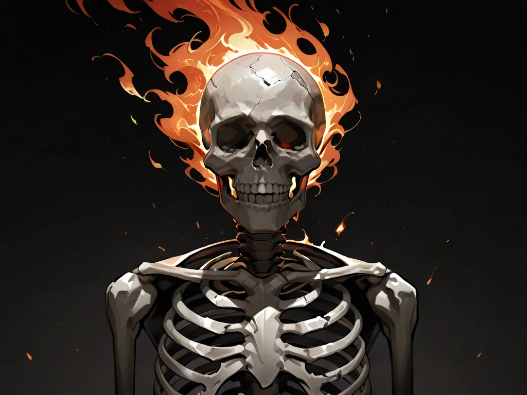 A skeleton on fire on school - SeaArt AI