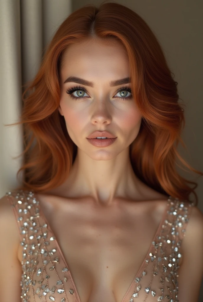 A woman of intense beauty and hypnotic look. She has a perfectly symmetrical fac - SeaArt AI