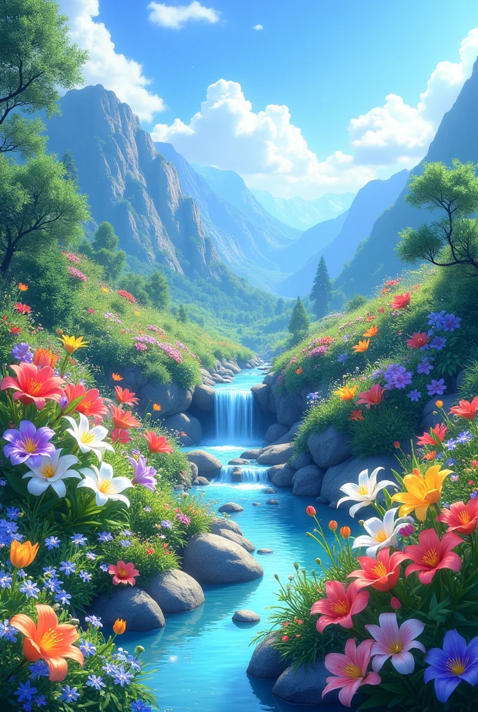 Vivid, Dreamy Natural Scenery: Background & Nature: Serene mountains ...