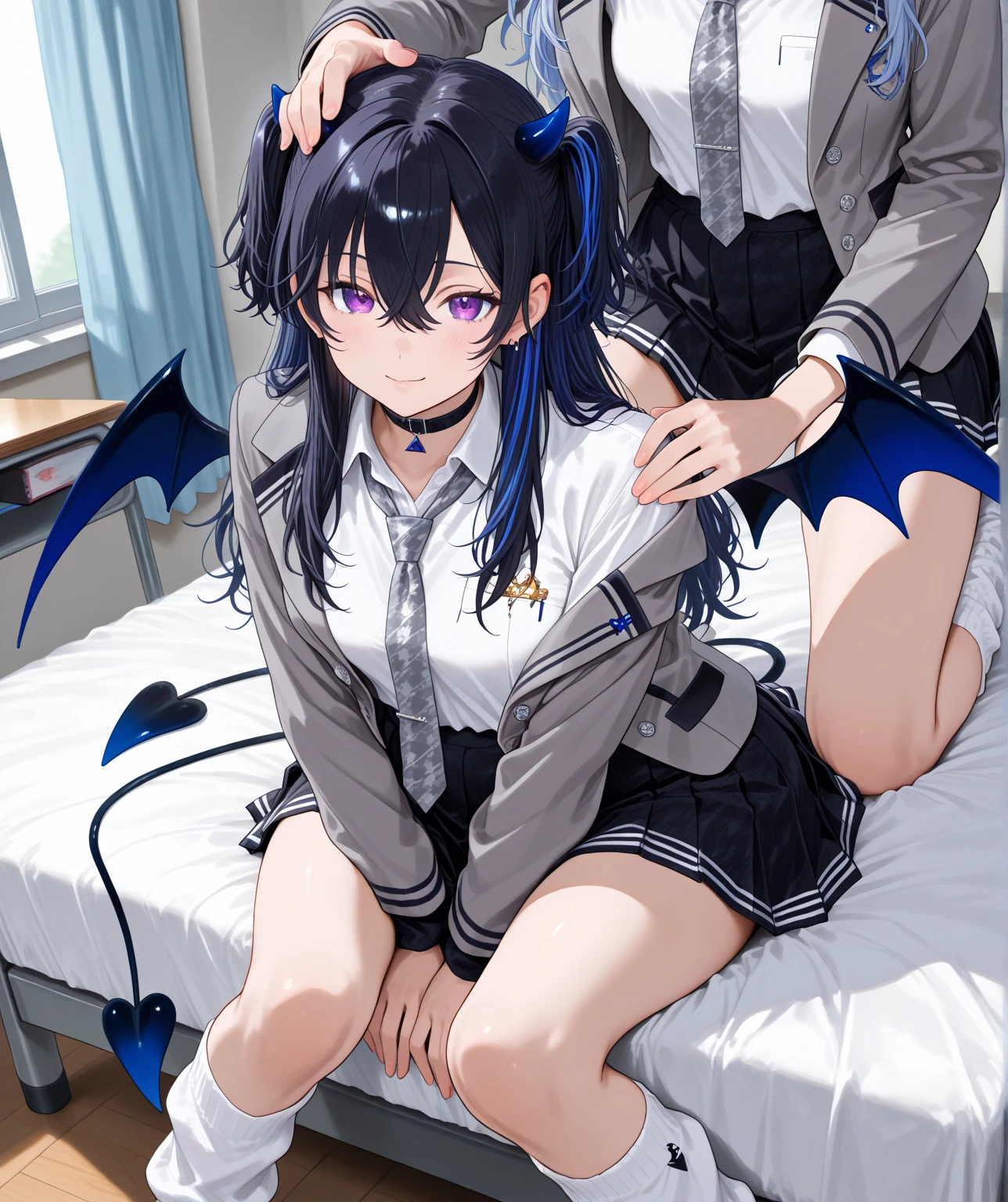 School classroom、Show off to your lover、ntr being crossed shoulders from behind - SeaArt AI