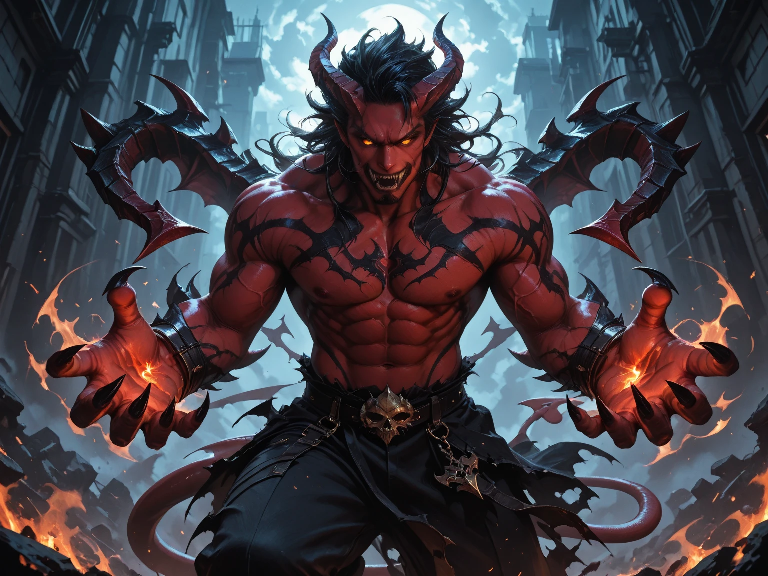 Demon hand with claws - SeaArt AI