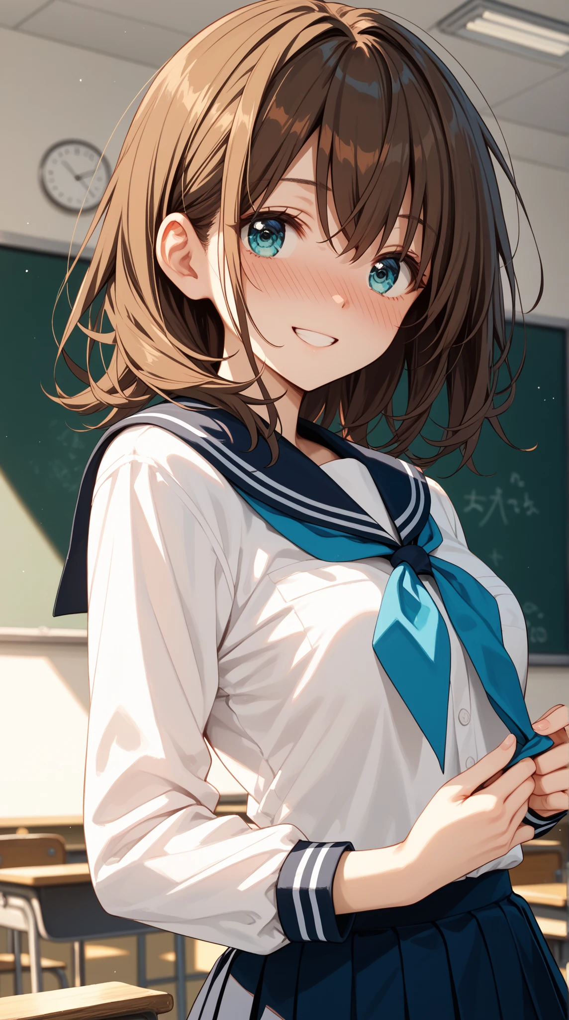 (((masterpiece))),(((best quality))),1girl, classroom,noon,dutch angle ...