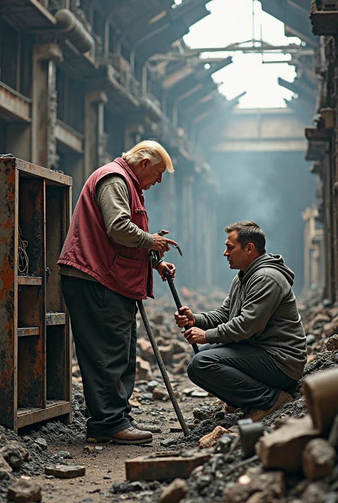 In the ruins of a half-collapsed Tesla factory, Donald Trump and Elon ...