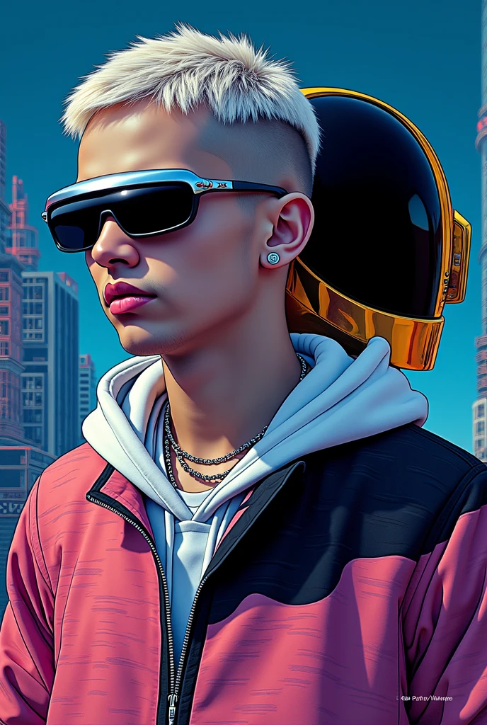 Create an album cover with PLK and Daft Punk based on the images ...