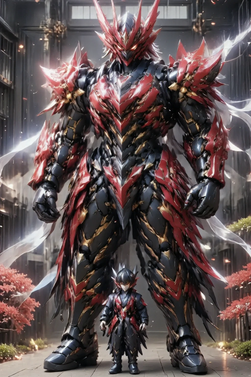 A Japanese legendary earth spider yokai, the earth spider, towers over ...