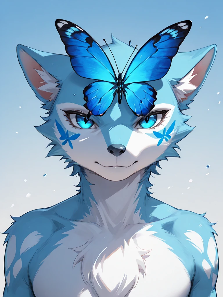 (Furry blue butterfly) - SeaArt AI