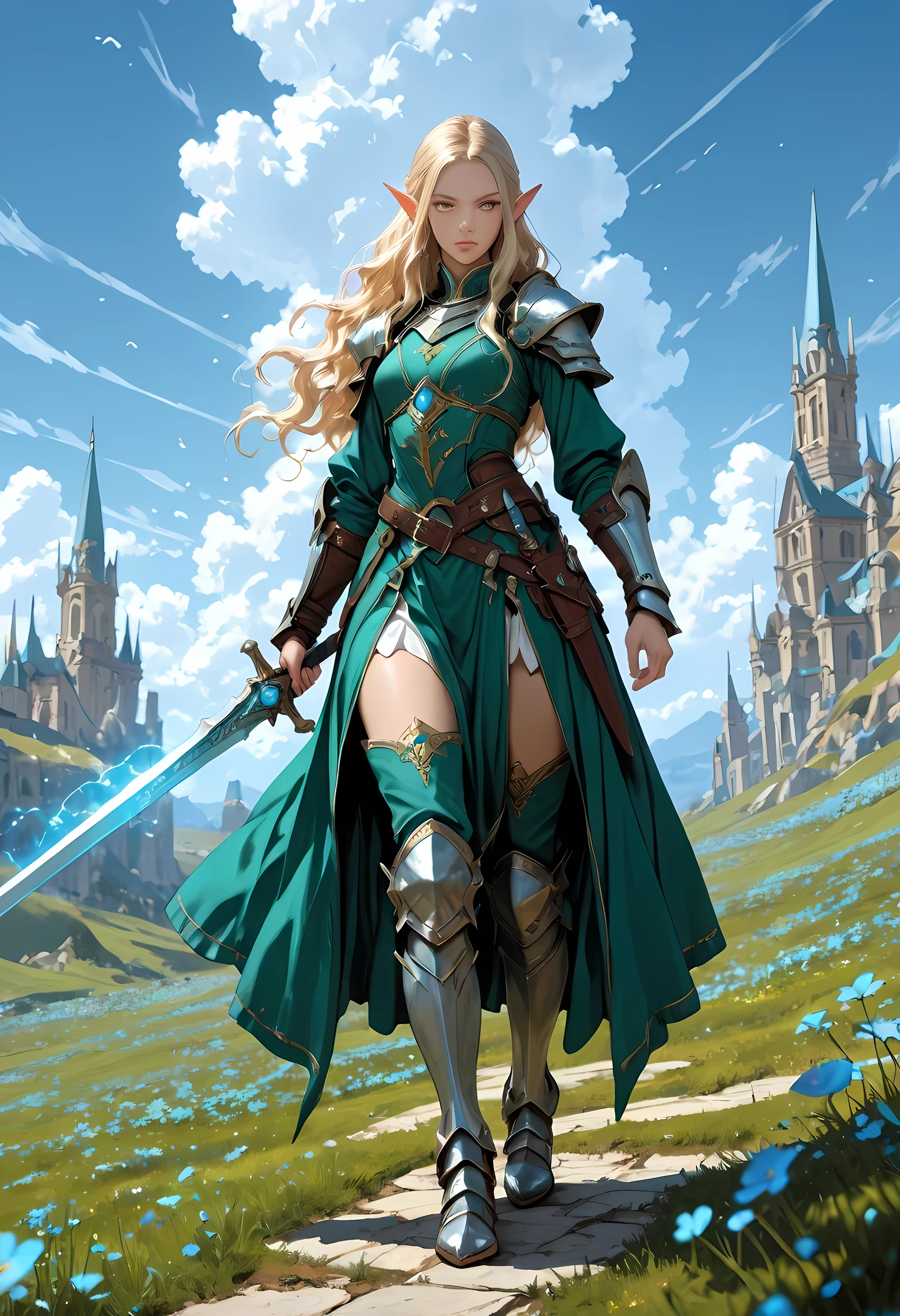 Wallpaper of an elf knight, elf warrior, princess knight, shinning ...