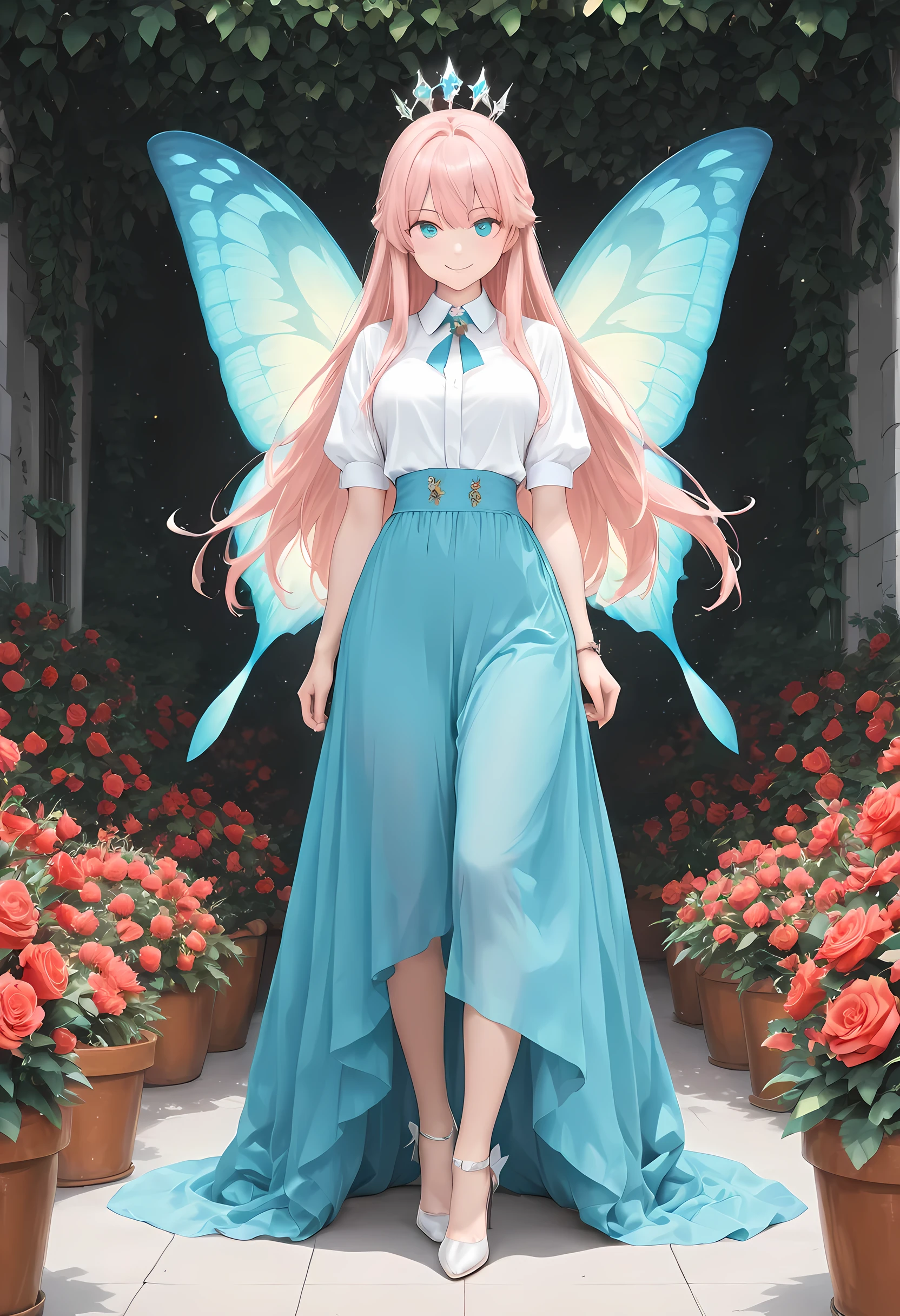 picture of a fairy selling sunflowers in a florist shop, extremely ...