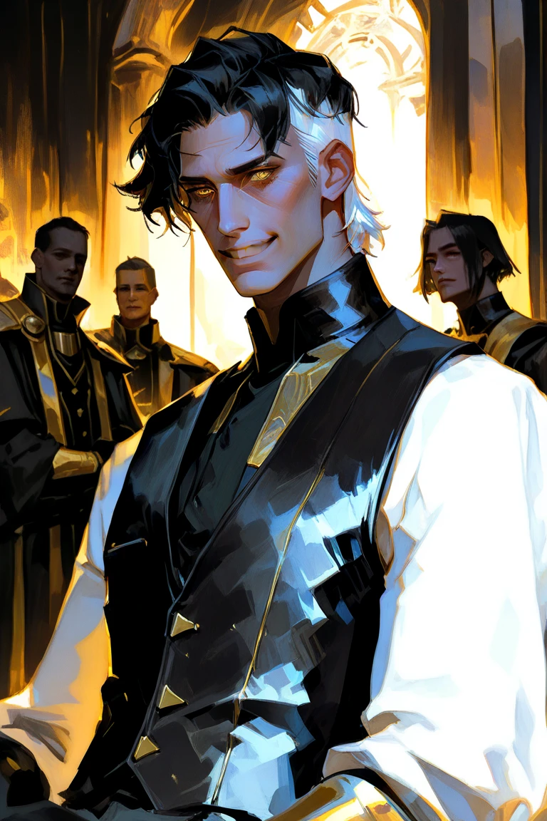 ((Alone, Adult, beautiful male Aasimar))Handsome, black hair - SeaArt AI