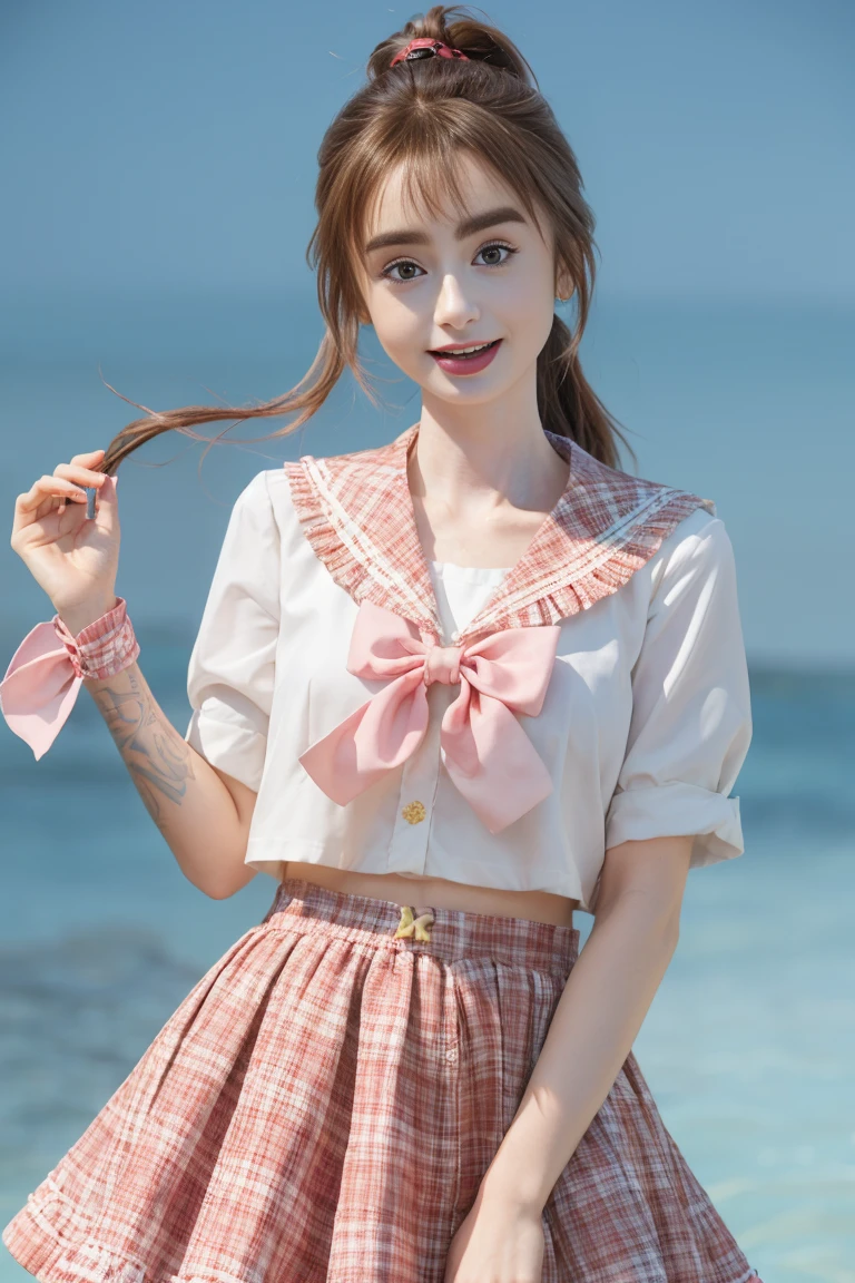 Best quality, masterpiece, Reality, photoReality, 1girl, (Lily Collins ...