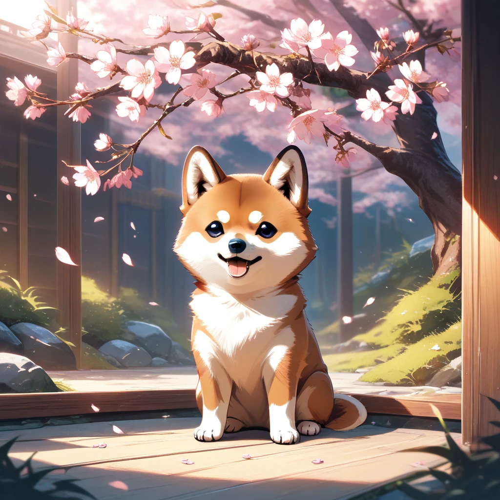 (masterpiece, best quality, ultra-detailed), a cute stylized shiba inu ...