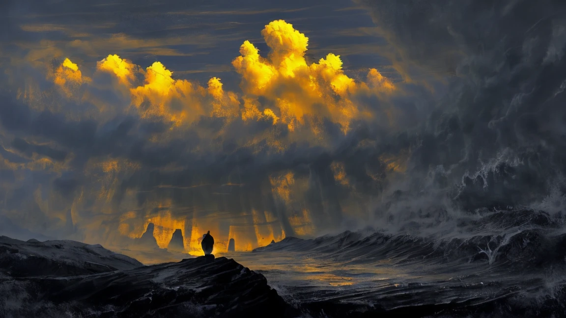 Beautiful Scenery Works, thunderstorm, Desolate Earth, Thunder - SeaArt AI