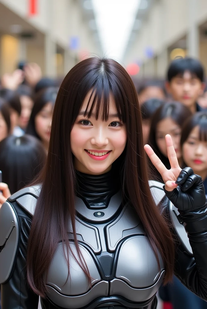 High quality photos, Young Japanese woman dressed up as RoboCop - SeaArt AI