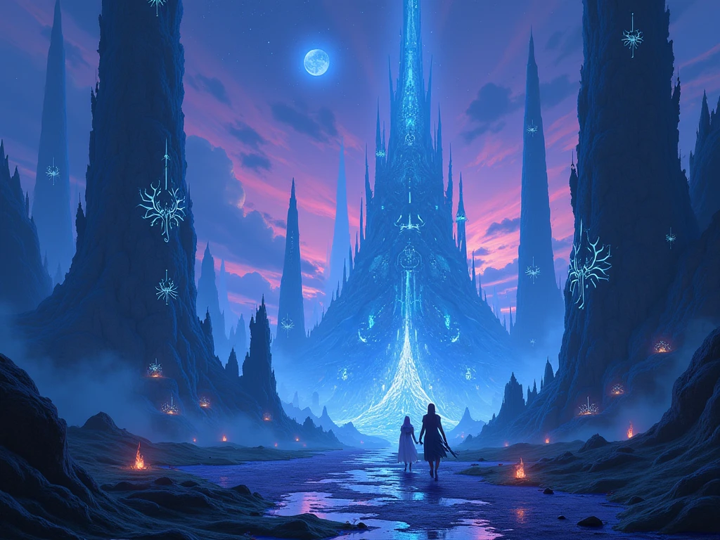 Generate high definition image of fantasy world. Vibrant colors and ...