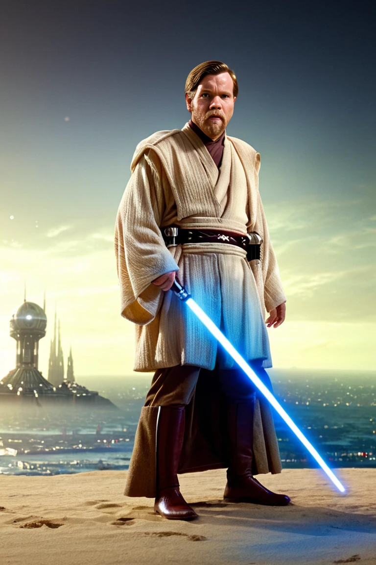 High resolution photo obw kman,wear a Jedi outfit and robe,(ground ...