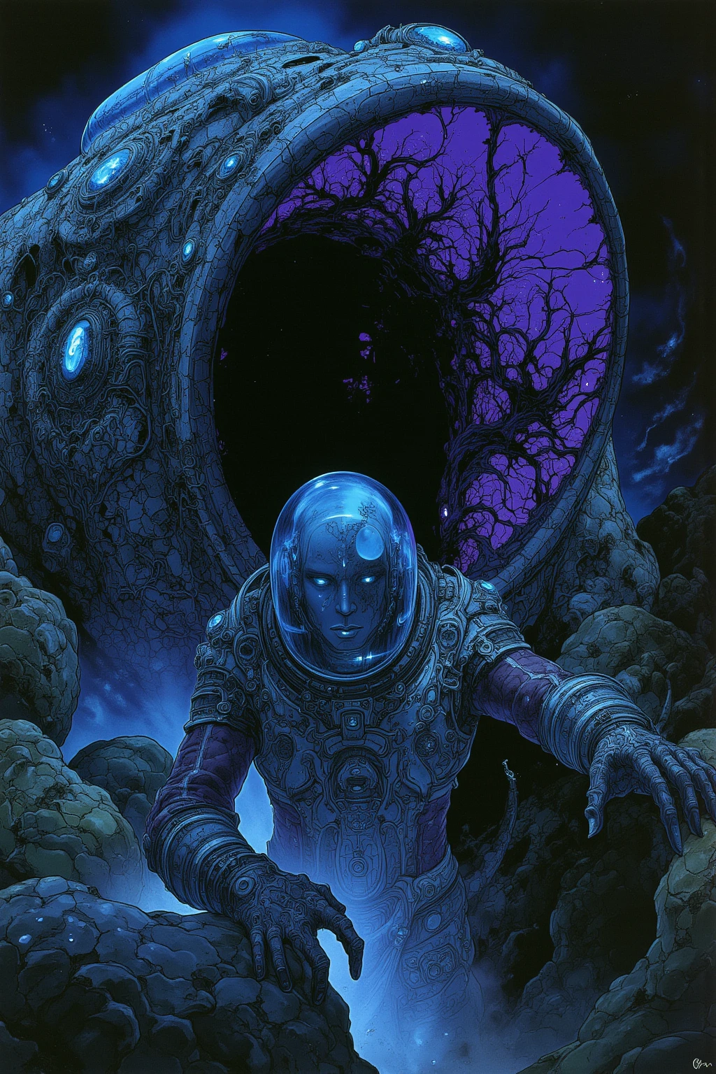 in a spacesuit crawls out of a decayed dead whale,Zuzisław Bekskie ...