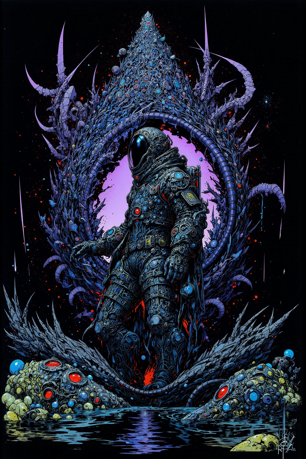 in a spacesuit crawls out of a decayed dead whale,Zuzisław Bekskie ...