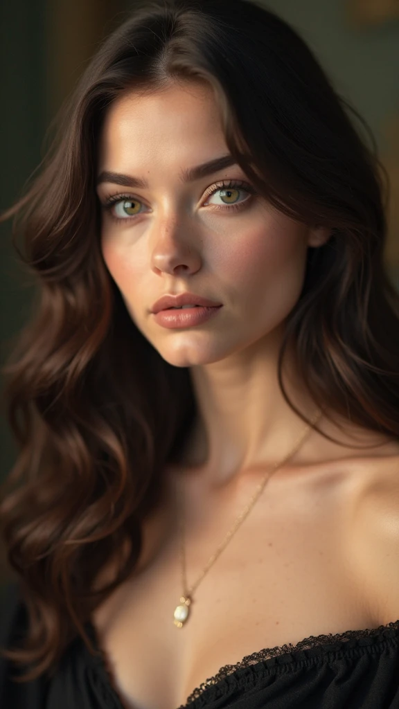 Her face is a perfect oval with a softly tapered chin, high cheekbones ...