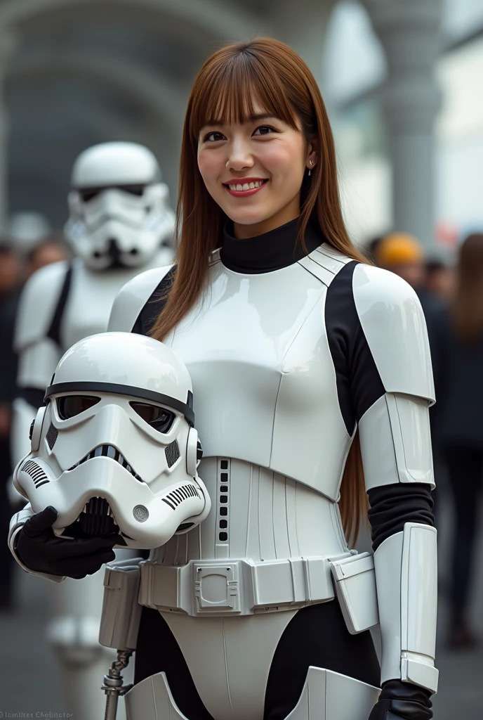 Masterpiece、real、Star Wars Stormtrooper taking a helmet and holding it ...