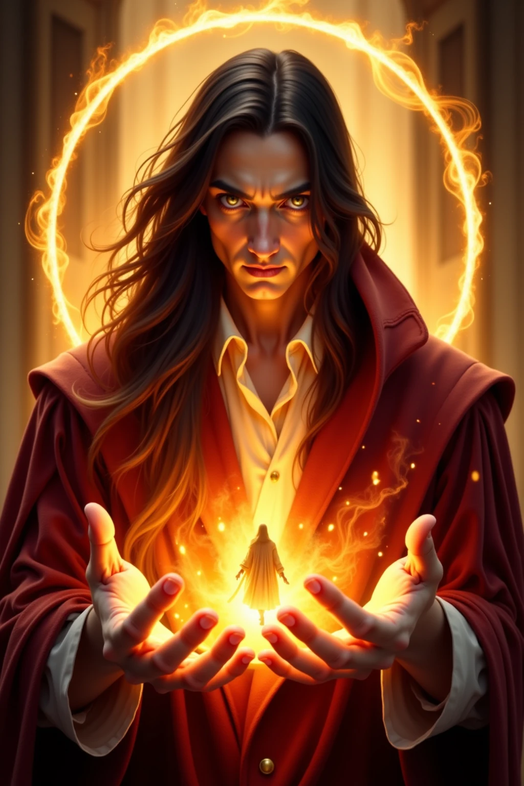 Portrait of the male protagonist summoning Summoners from the Magic ...