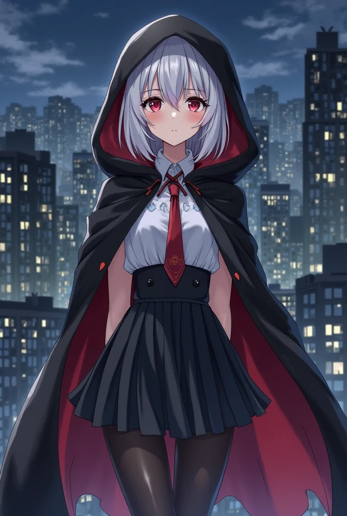 Vampire Girl, High School Student, Young Face, Japanese, White Hair ...