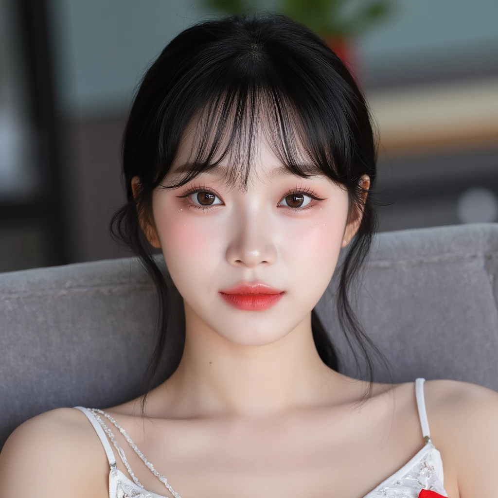 Young woman Pinkish white, slim figure, sweet face, big eyes - SeaArt AI