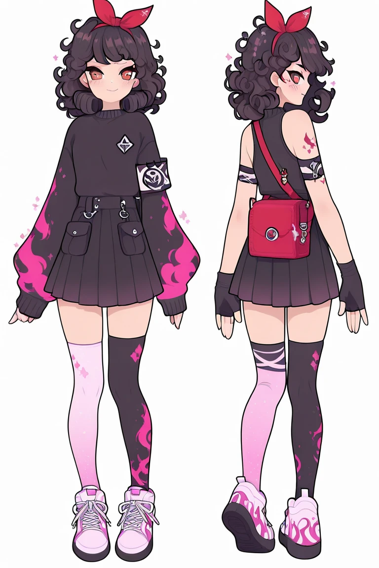 Full character turnaround sheet of a cute yet edgy female character ...