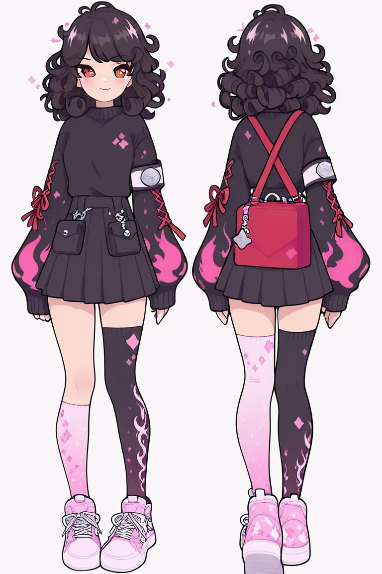 Full character turnaround sheet of a cute yet edgy female character ...