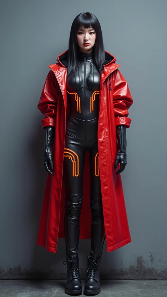 Create a cyberpunk agent with the features of a Korean woman - SeaArt AI