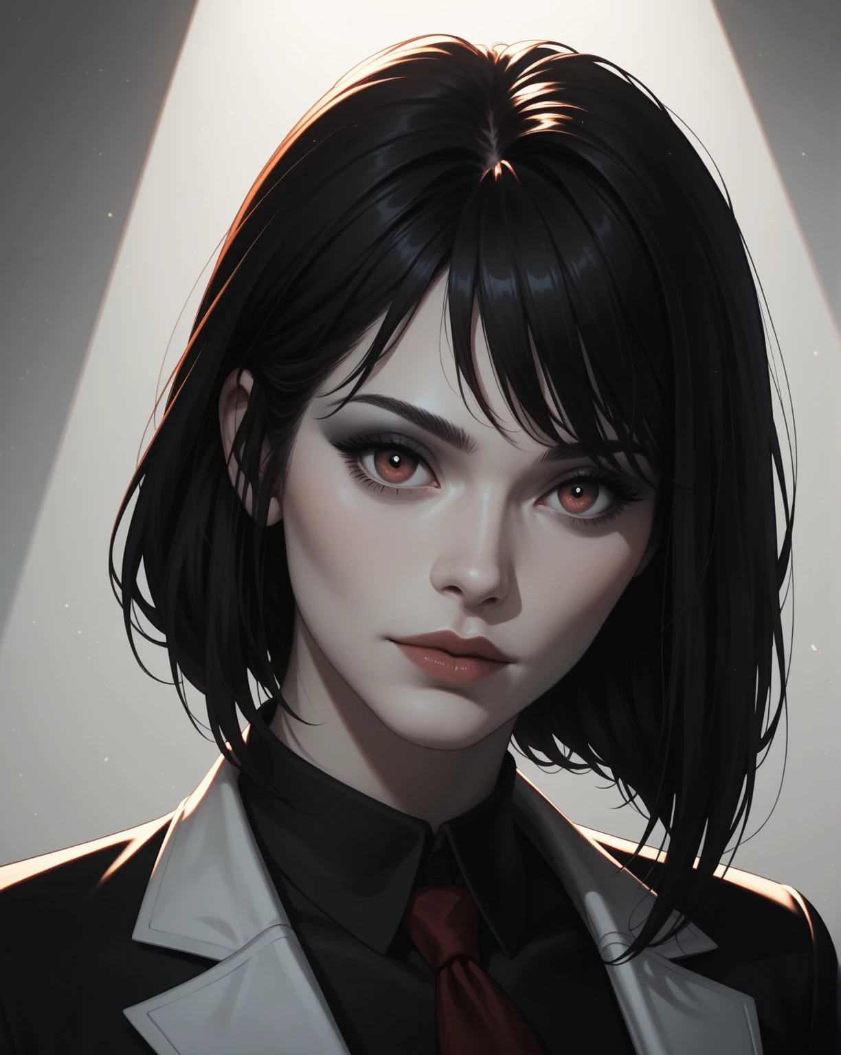 Sexy anime goth girl in a black bikini facing the camera, full body ...