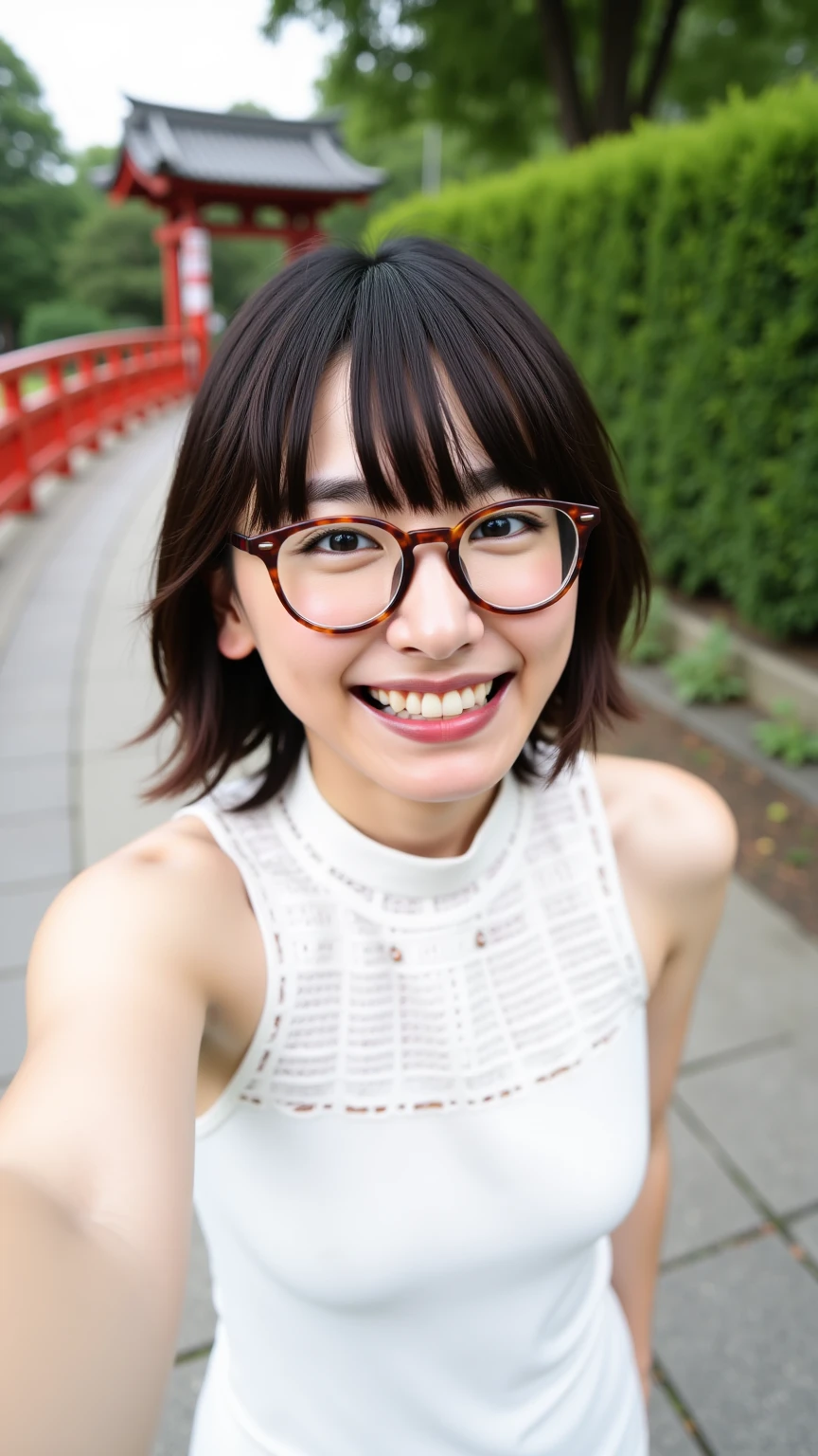 A close-up selfie, taken from a slightly high angle, shows a young East ...