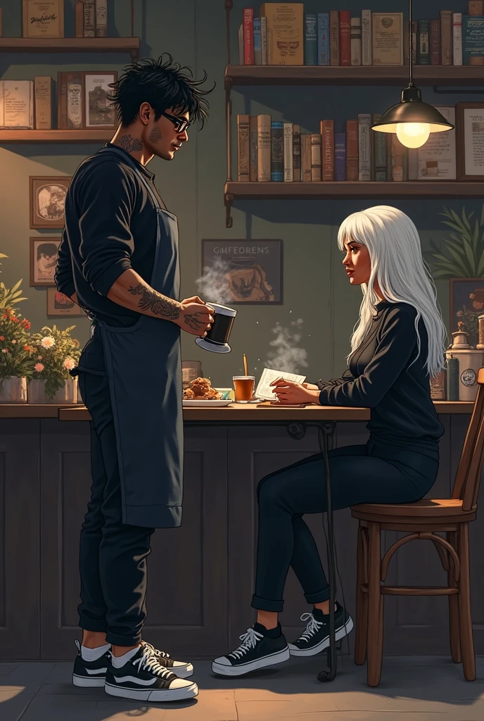 The image shows a digital illustration keeping the dark style - SeaArt AI