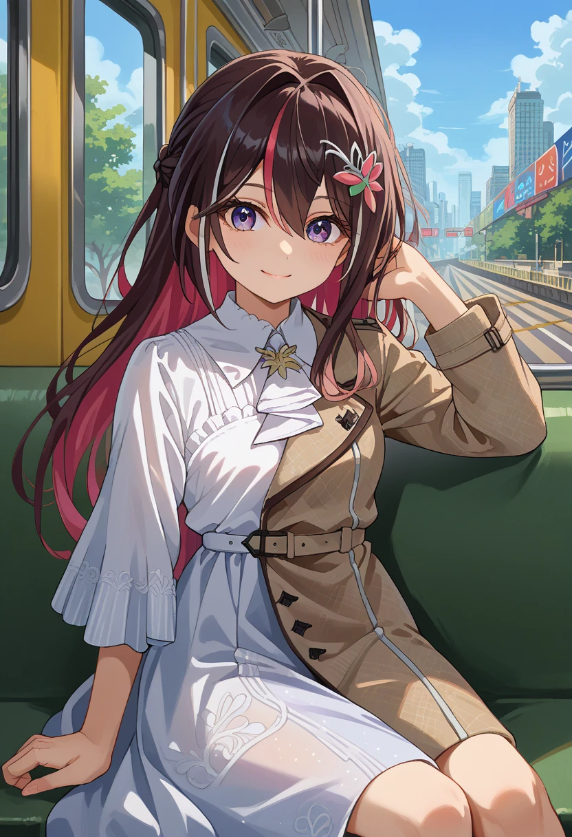 AZKi traveling on the subway