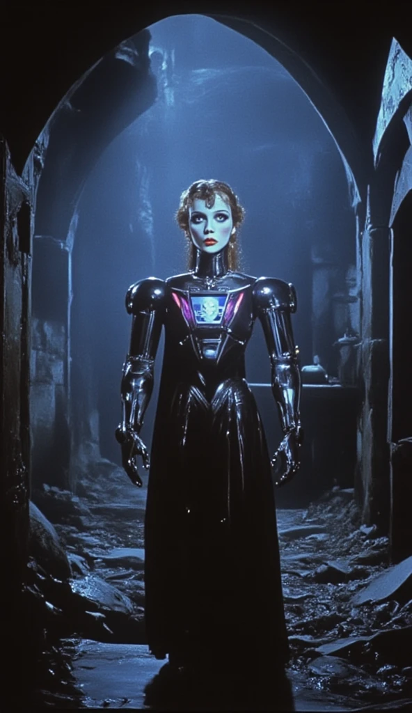 A realistic humanoid robot with a sleek yet slightly unsettling design ...