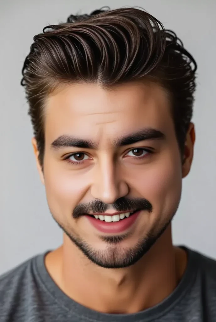 Arafed man with long hair and a moustache wearing a brown jacket ...